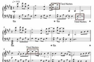 Tied Notes In Music Notation - What are they? - Phamox Music