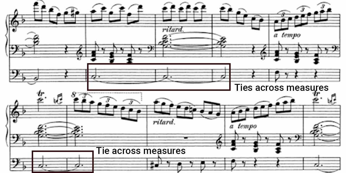 Tied Notes In Music Notation - What are they? - Phamox Music