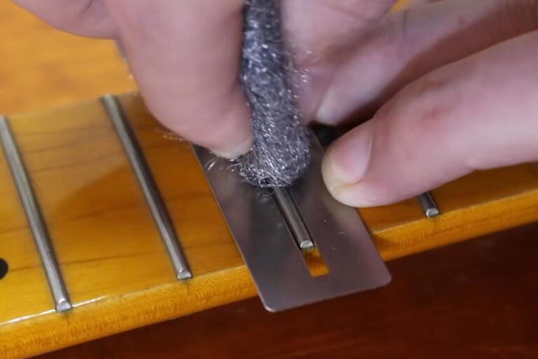 Cleaning Guitar Frets With The Steel Wool Phamox Music cleaning-guitar-frets-with-the-steel-wool-phamox-music